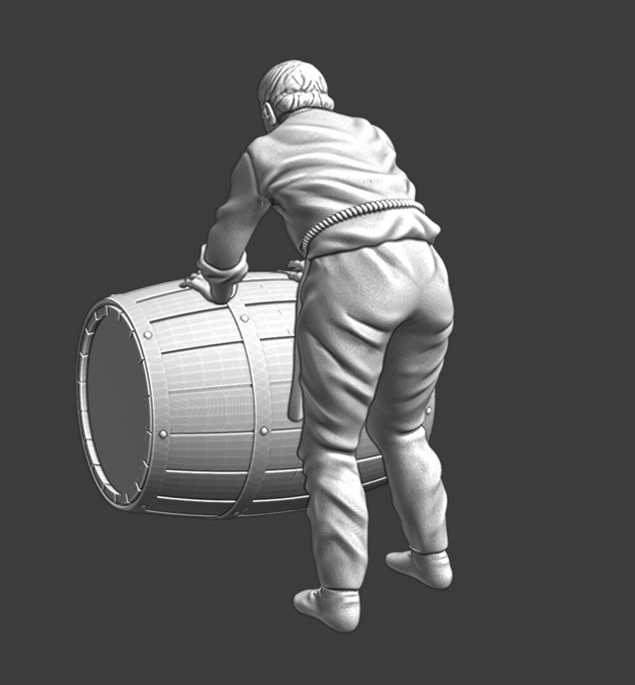 Northern Crusades Miniatures Medieval Civilian Villager & Barrel NPC ...