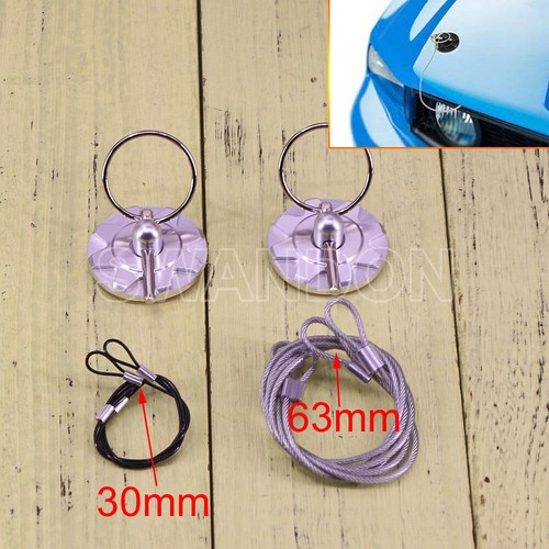2x Silver Aluminum Hardware Bonnet Racing Hood Pin Lock Appearance ...