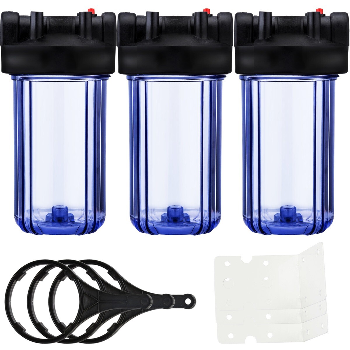 3 Pack 10" x 4.5" RO Whole House Water Filter Clear Housing 1" Outlet ...