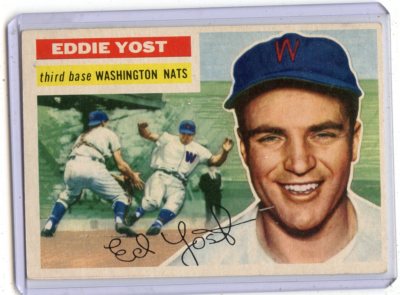 1956 TOPPS BASEBALL #128 EDDIE YOST, WASHINGTON NATIONALS 112217 | eBay