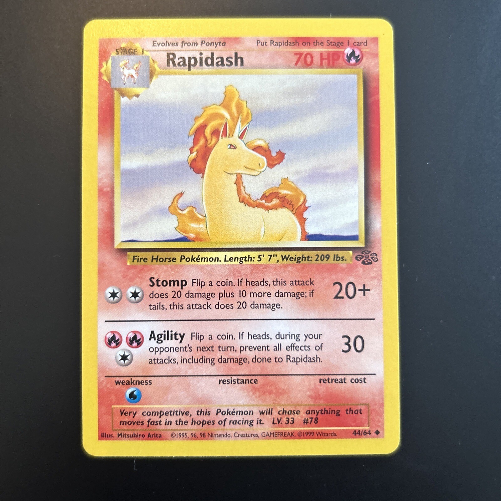 Pokemon TCG - Rapidash - Jungle Unlimited - 44/64 Uncommon - Mint ...