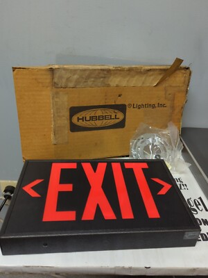 HUBBELL,LEDS1ACRBB,BLACK FINISHED DIRECT VIEW EXIT SIGN NEW | eBay