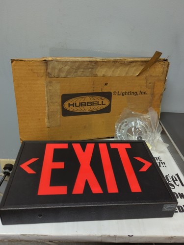 HUBBELL,LEDS1ACRBB,BLACK FINISHED DIRECT VIEW EXIT SIGN NEW | eBay