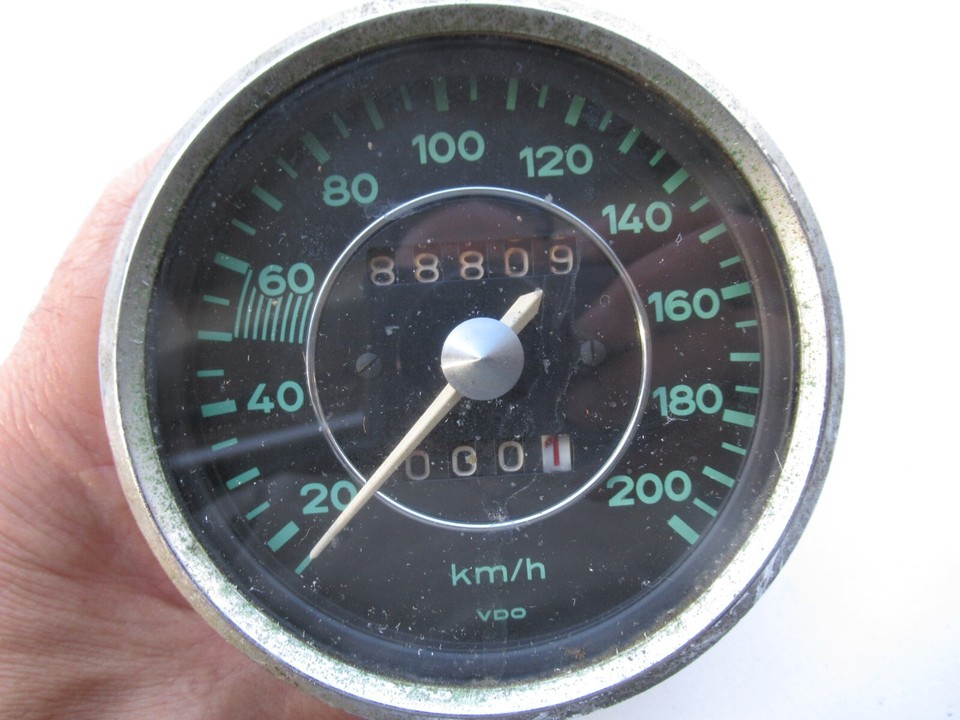 Porsche 356 Carrera Speedometer in Kilometers VDO Date Stamp 9.62 | eBay