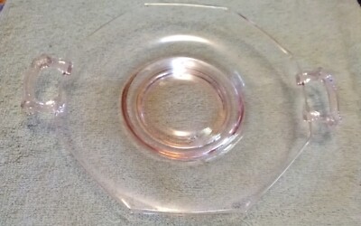 Vtg Pink Depression Glass Octagon Shaped Candy Trinket Dish W/ Handles ...