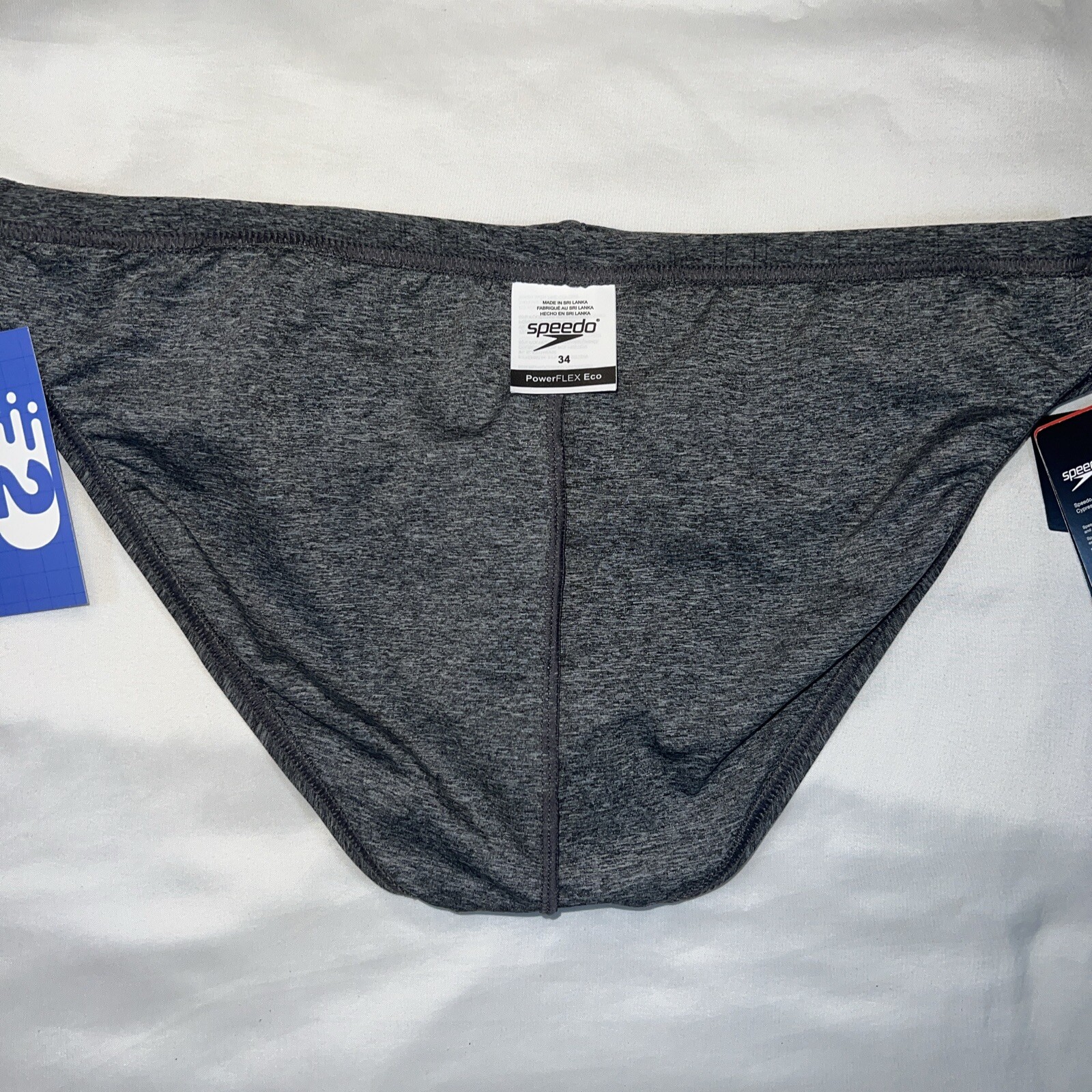 Men’s Speedo Solar Bikini Swim Brief, PowerFlex Eco, Heather Grey, Size ...