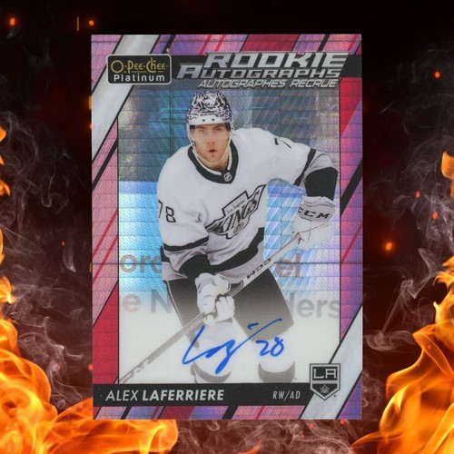 2024-25 O-Pee-Chee Platinum ALEX LAFERRIERE Rookie Auto Red Prism /30 # ...
