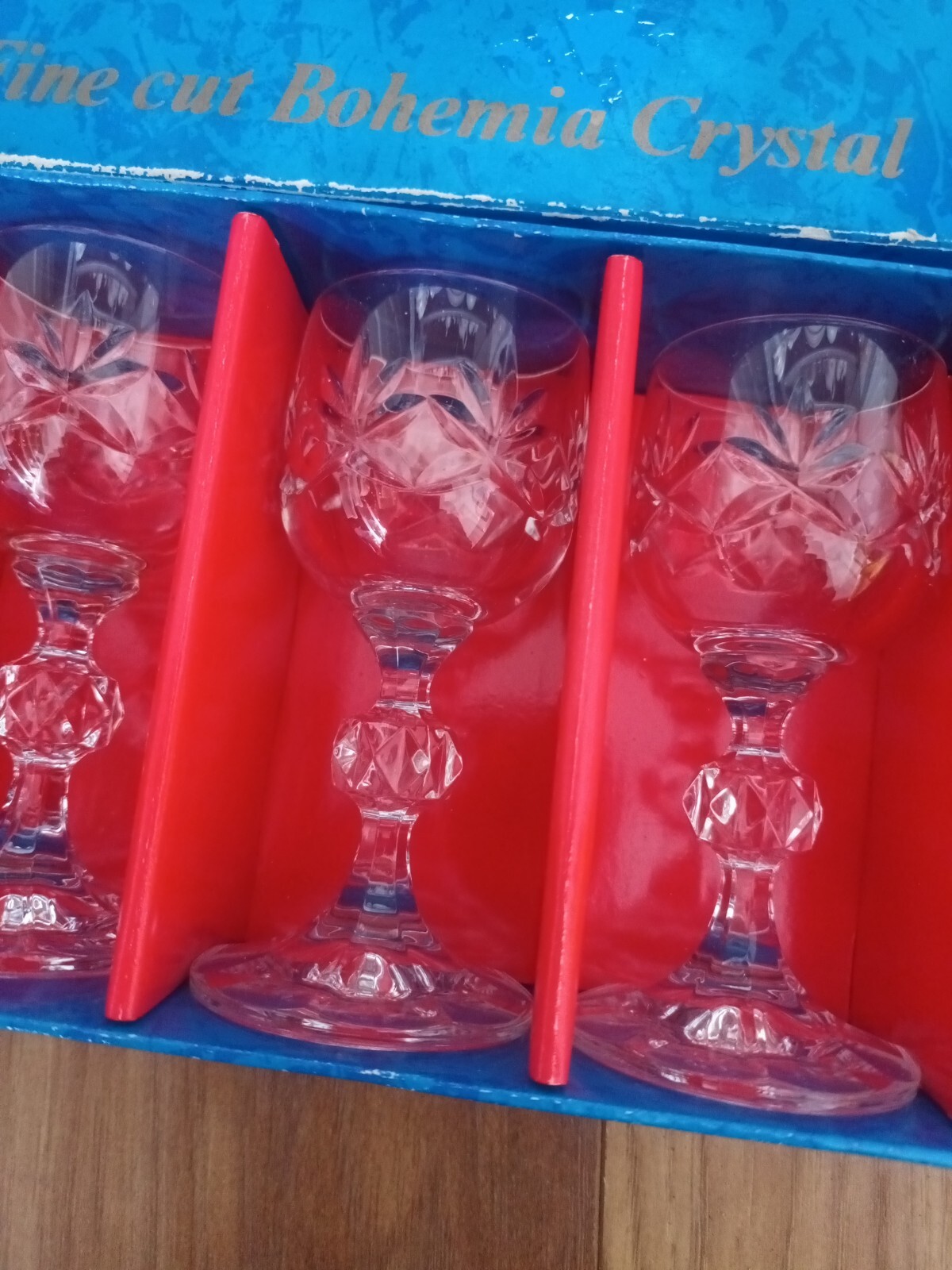 Wellington Fine Cut Bohemia Crystal 6 X Small Port Glasses 50cl Look
