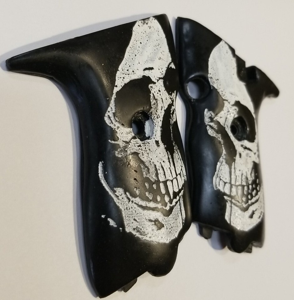 Hi Point C9 CF380 pistol grips engraved grim reaper skull on black ...