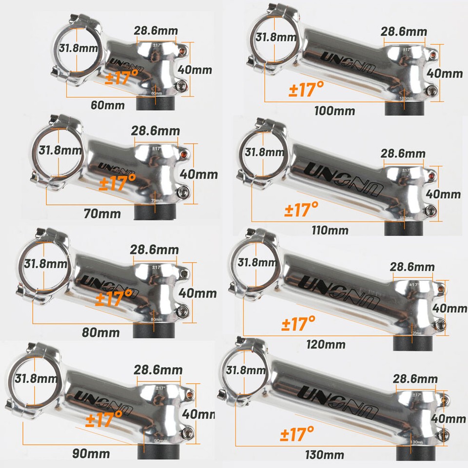 UNO 7° 17° 35° Bike Stem 31.8*60-130mm MTB Mountain Road Bicycle ...