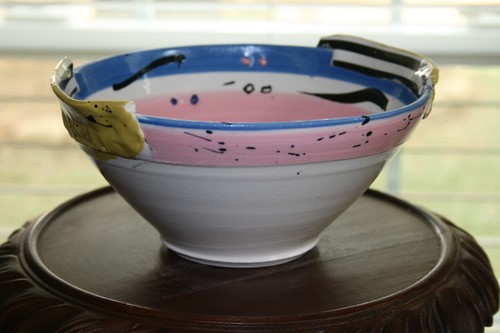 Sandy Simon - Studio Pottery - Colored Porcelain Bowl - Signed on ...