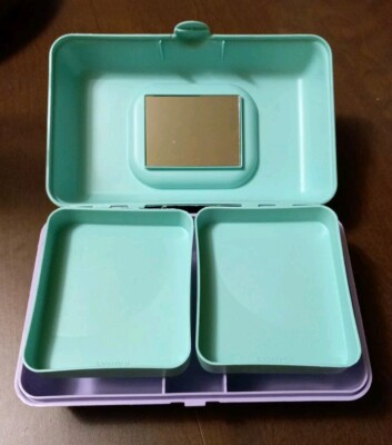 Caboodles green and lavender with peach handle swingout shelves medium ...