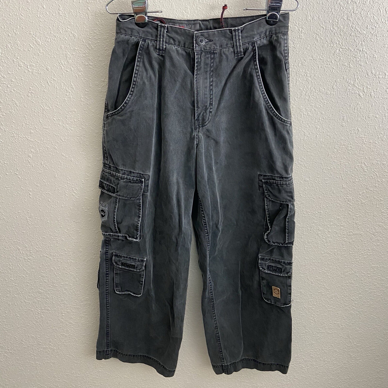 JNCO Commando Army Twill Cargo Jeans Black Size 30x30… - Gem