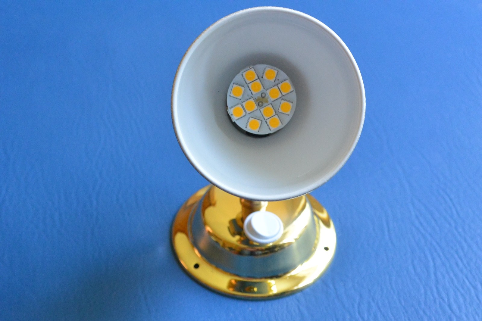 LED Reading Light 10-30VDC Swivel Berth Brass Warm White LEDs Boat ...