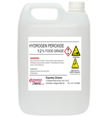 5 Litre (5L) Hydrogen Peroxide 12% Food Grade Disinfectant Cleaner ...
