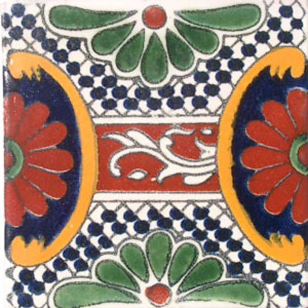 Talavera Tiles Handmade Mexican Talavera Tile Sample - Ceramic 4x4 Inch ...
