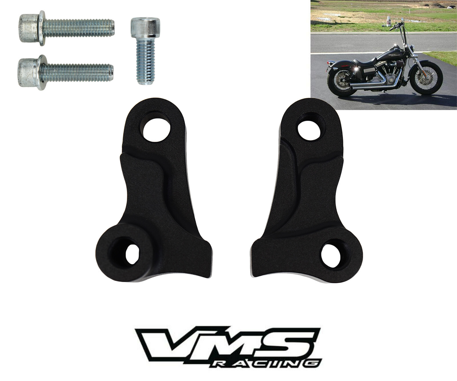 06-17 HARLEY DAVIDSON DYNA 1.75" INCH BILLET CNC REAR LOWERING SLAM KIT ...