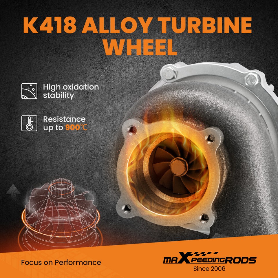 GT30 GT3037 GT3076 T3 4-BOLT .82 A/R TURBOCHARGER UP TO 500HP WATER+OIL ...