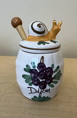 Geo Martel Made in France Hand Painted Snail Escargot Lid Dijon Jar ...
