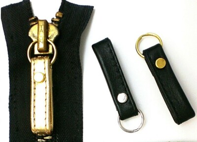 Two Replacement Add-On Ring-Mounted Leather Zipper Pull Loops ...