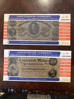 Confederate Currency Antique Reproductions Set A & Set B | eBay