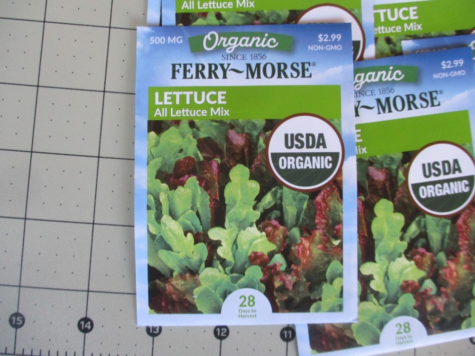 Ferry-Morse Organic Vegetable Seeds, 25 Packages of LETTUCE MIX, 2025 ...