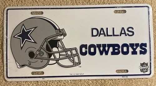 Dallas Cowboys Booster License Plate NFL Football Vintage Deion Sanders ...