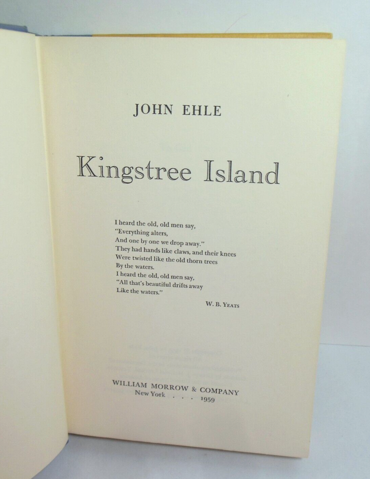 Kingstree Island Novel Set in NC OUTER BANKS SIGNED John Ehle 1959 ...