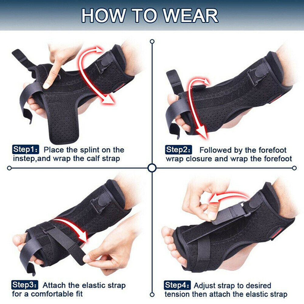 Night Splint Adjustable Plantar Fasciitis Foot Drop Orthotic Brace ...