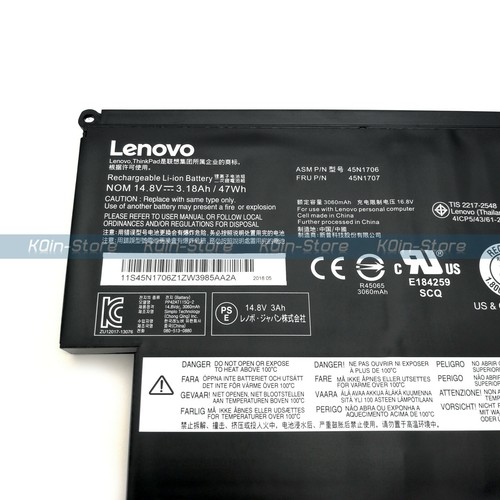 New Genuine 45N1704 45N1706 45N1707 Battery for Lenovo ThinkPad S1 Yoga ...