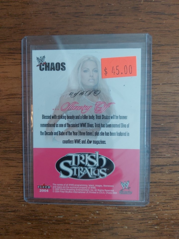 2004 Fleer Chaos WWE Wrestling Trish Stratus Hand Signed Insert Card ...