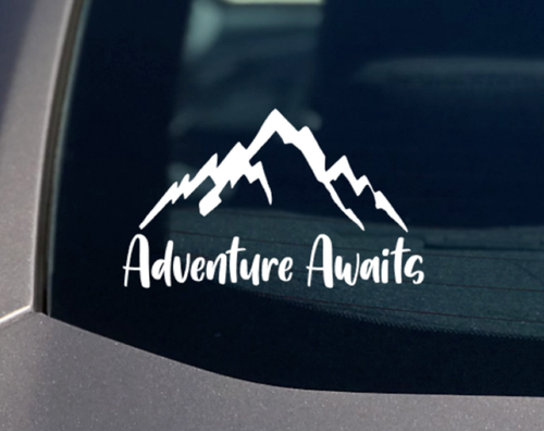 Adventure Awaits Sticker Vinyl Decal 4wd Caravan Camping Car Ute Window ...