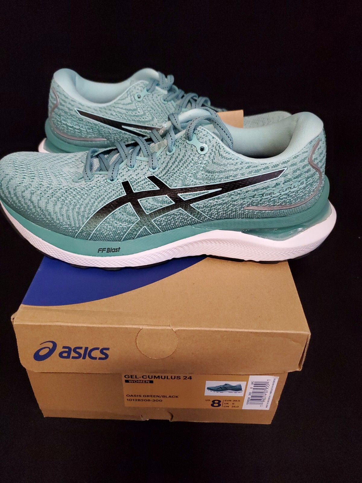 - Asics Women's Gel-Cumulus 24 Shoes 1012B206 Oasis Green/Black Size 8. ...