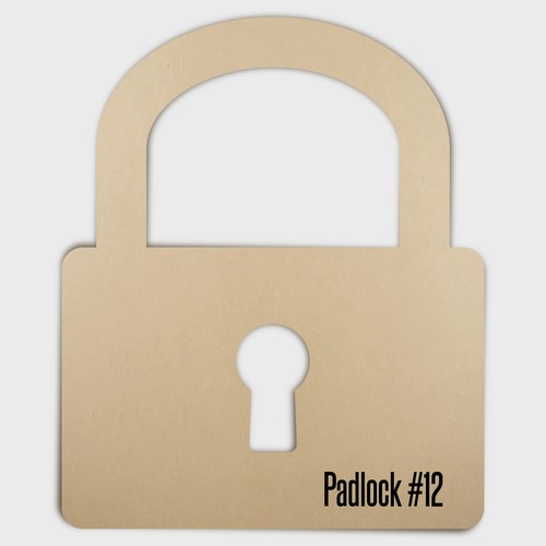 Wooden Padlock Shape 100-600mm 3mm MDF - Craft Unpainted - Laser Cut ...