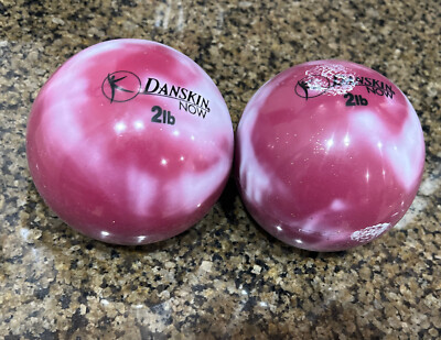 DANSKIN NOW 2 lb Pound Pilates Exercise Balls Lot Of 2, Soft Vinyl ...