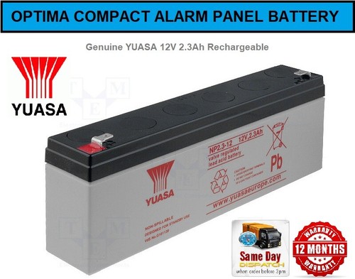 Genuine Yuasa 12V 2.3Ah SLA Battery for Optima Compact Alarm Panels ...
