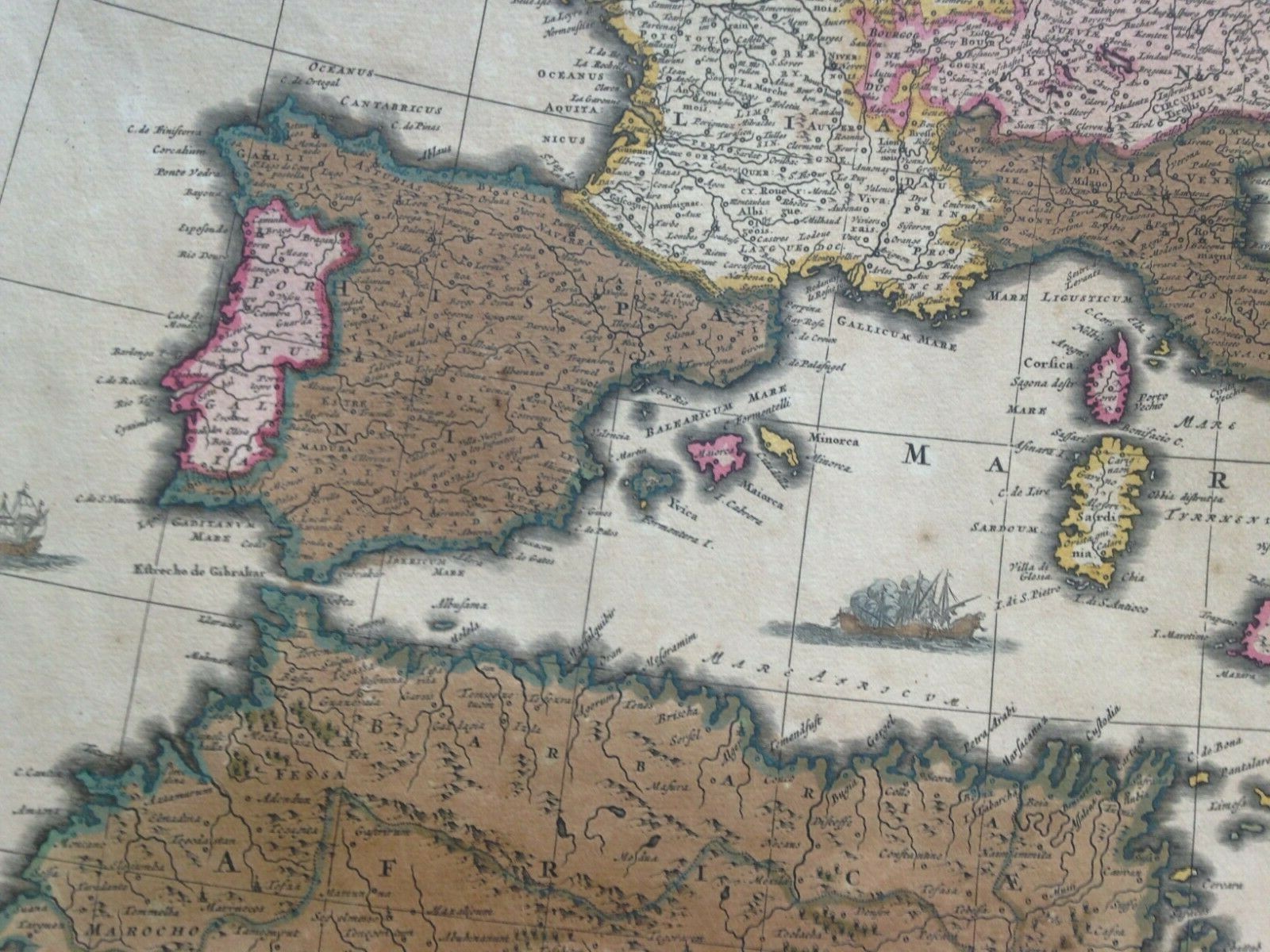 EUROPE 1680 FREDERIK DE WIT UNUSUAL LARGE ANTIQUE ENGRAVED MAP 17TH ...