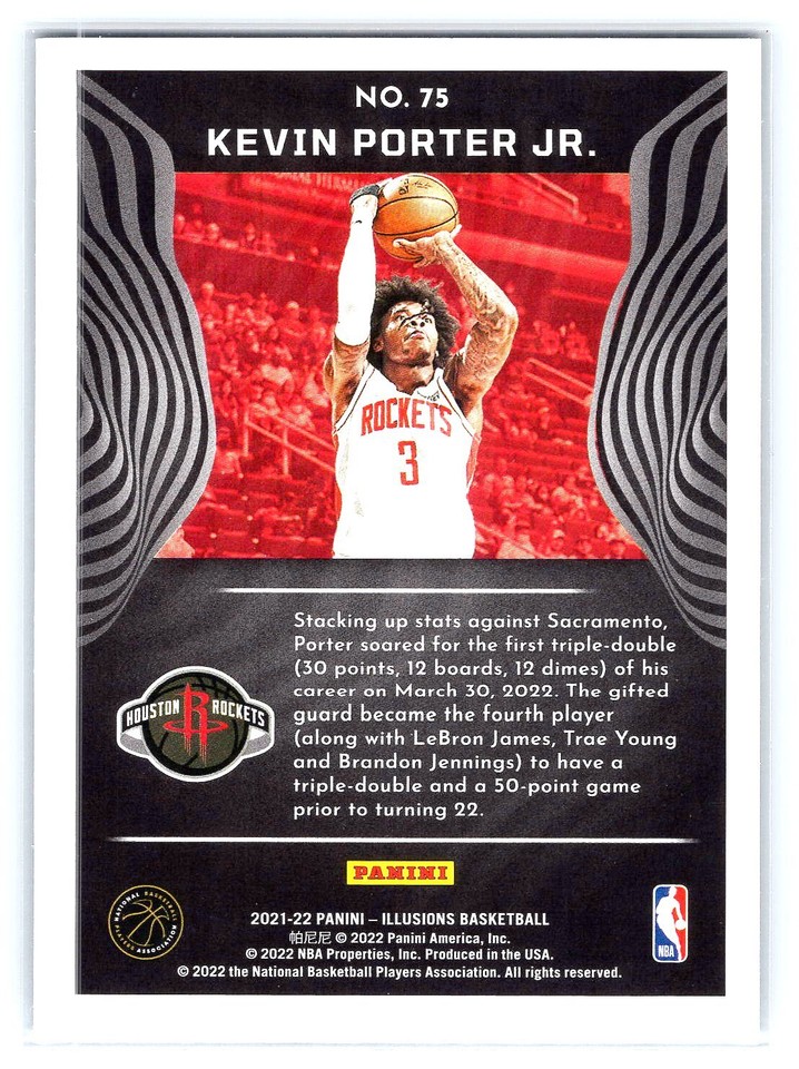 2021 Panini Illusions Basketball #75 Kevin Porter Jr. Houston Rockets ...