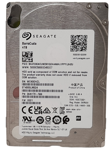 Seagate BarraCuda ST4000LM024 4TB 2.5" Sata Thick Hard Drive 100% ...