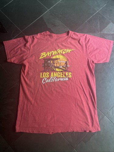 VINTAGE BAEWATCH BAYWATCH RED MEN'S T-SHIRT SZ XL COTTON/POLY Pamela ...