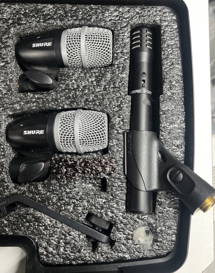 SHURE DRUM MICROPHONE KIT WITH 6 MIC AND BRACKET PLUS STORAGE BOX | eBay UK