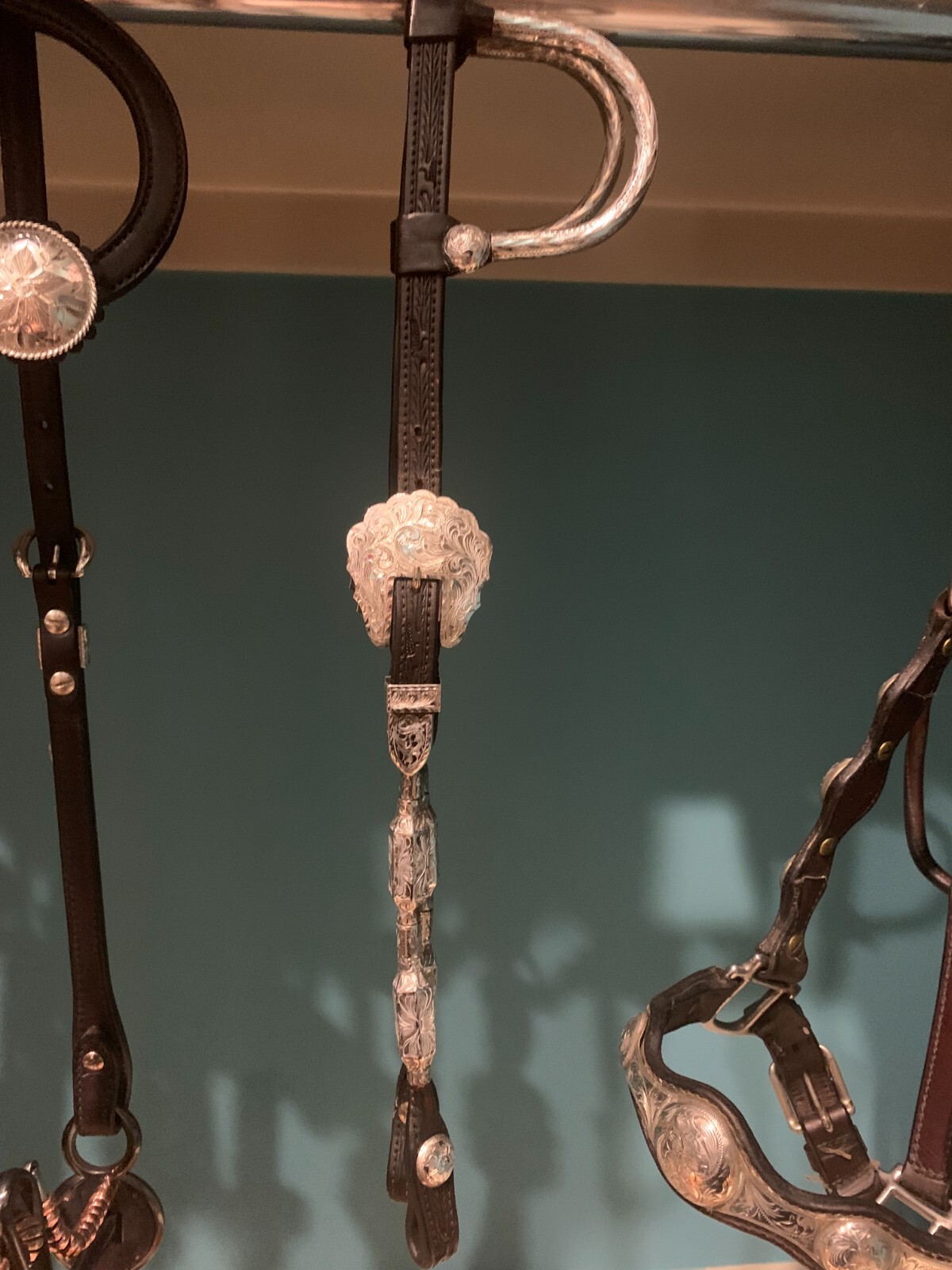 BLUE RIBBON Sterling Silver Headstall / Bridle - Silver Hex Ferrules ...