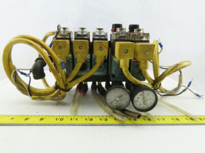 Numatics 11SAD411C 5 Section Pneumatic Valve Bank Regulator Manifold ...