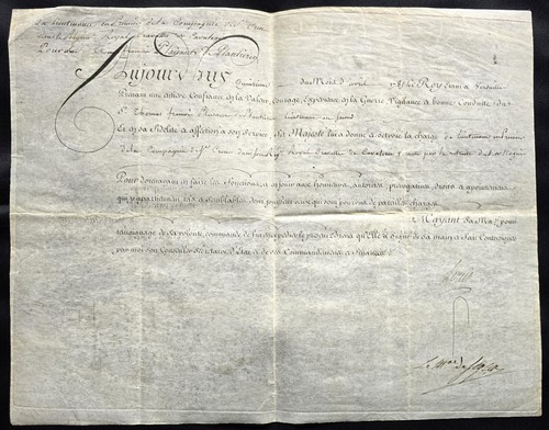 KING LOUIS XVI SIGNED LIEUTENANT NOMINATION IN ROYAL REGIMENT OF ...