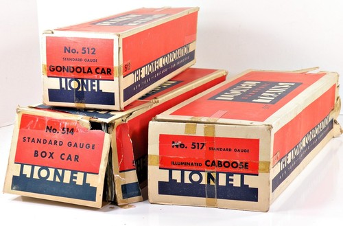 Lionel Prewar BOXES ONLY for #512 Gondola #514 Boxcar & #517 Caboose ...