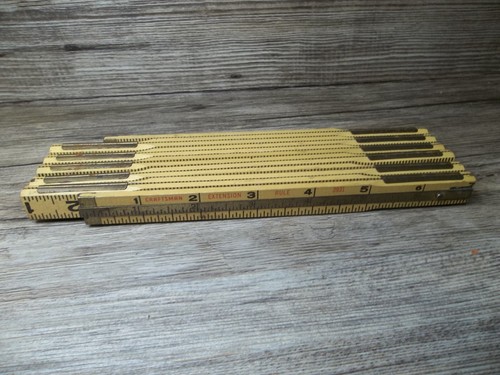 Craftsman fold out extension measure stick or ruler 72" long brass and ...