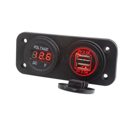Waterproof Motorcycle Dual USB Ports 12V-24V Phone GPS Charger + Red ...