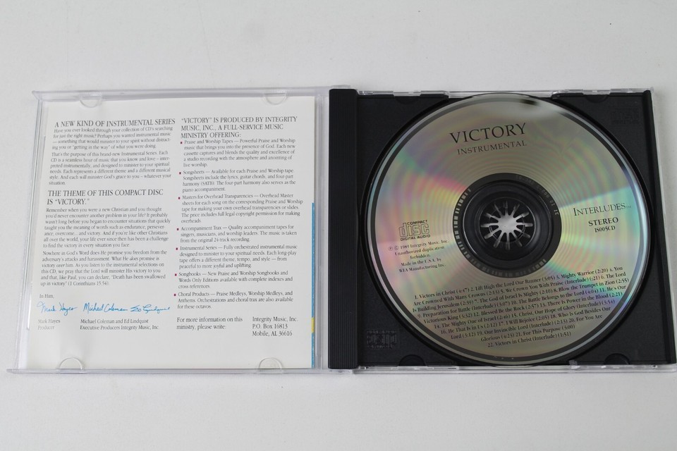 Experience Victory Instrumental - CD 1989 - Integrity Music | eBay