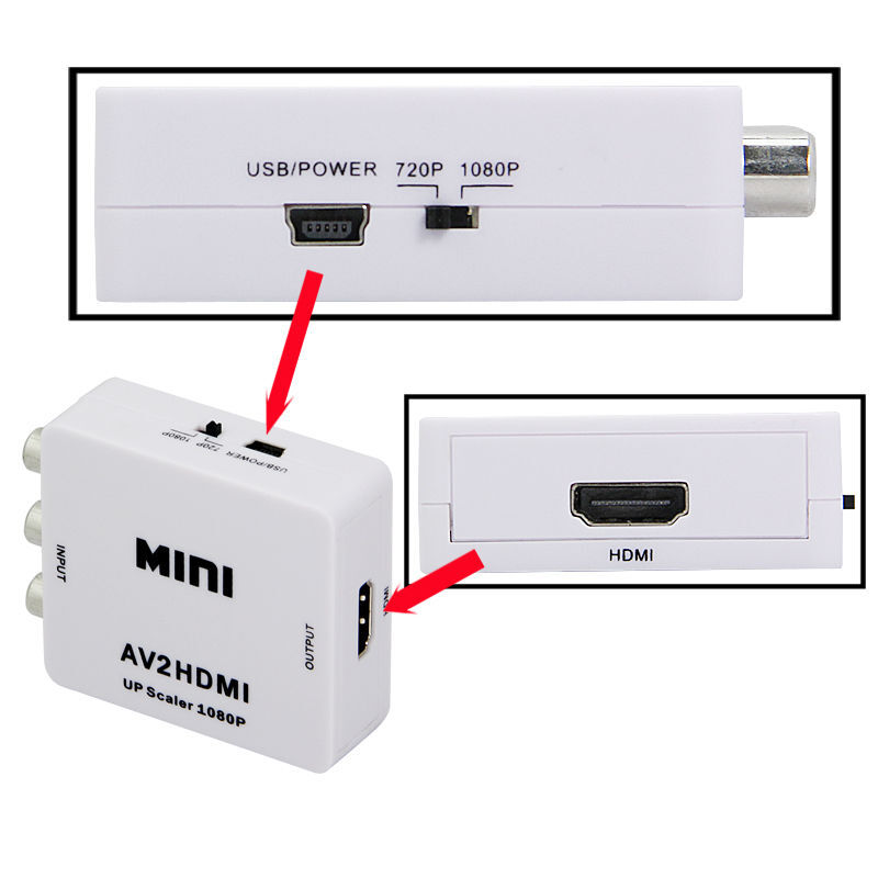 Mini Box AV2HDMI Upscaler AV RCA to HDMI VIDEO Converter Adpter 1080P ...