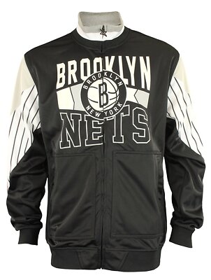 Zipway NBA Men's Brooklyn Nets Step Up Full Zip Athletic Jacket, Black ...